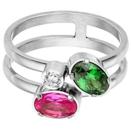 PURELEI Fingerring Schmuck Geschenke, Harmony Ring, 23452, mit Zirkonia (synth), bunt|grün