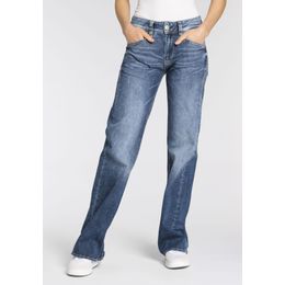 Bootcut-Jeans Herrlicher "Prime New Denim Light" Gr. 33, Länge 32, grau (dolphin) Damen Jeans Bootcut