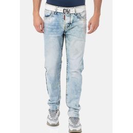 Cipo & Baxx Regular-fit-Jeans CIPO & BAXX Gr. 36, Länge 32, blau (iceblue) Herren Jeans Regular Fit