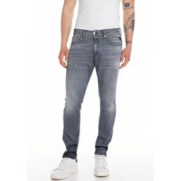 Straight-Jeans Replay "WILLBI" Gr. 34, Länge 32, grau (medium grey) Herren Jeans Straight Fit