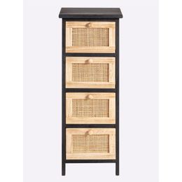 Kommode HEINE HOME Sideboards Gr. B/H/T: 30 cm x 76 cm x 25 cm, schwarz (schwarz, natur) Kommode