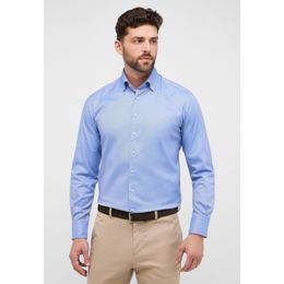 Langarmhemd Eterna "MODERN FIT", Herren, Gr. 43, Normalgrößen, blau, 100% cotton, tailliert, Hemden