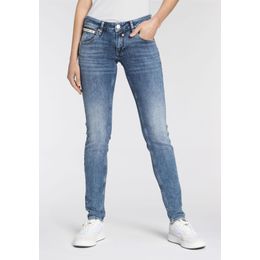 Slim-fit-Jeans Herrlicher "Slim Denim Light" Gr. 29, Länge 32, blau (medium) Damen Jeans Röhrenjeans