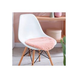 LUXOR living Sitzkissen Sitzauflage Calais, Kunstfell, eckig oder rund erhältlich, sehr weich, auch als 4er Set, rosa