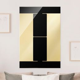 Bilderwelten Glasbild Buchstaben & Zahlen modern schwarz weiss Glas Wandbild - Antiqua Letter H Schwarz - Deko Jugendzimmer