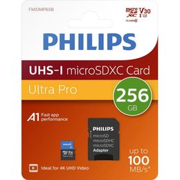 Philips Micro SDXC Karte 256GB Speicherkarte Ultra Pro UHS-I U3 V30 A1 Speicherkarte