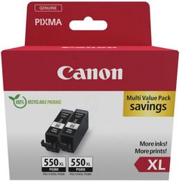 Canon 2 Druckerpatronen Tinte PGI-550 XL PGBK black