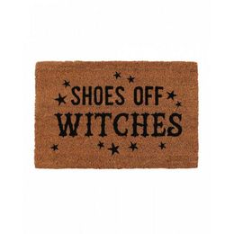Horror-Shop Teppich Shoes Off Witches Fußmatte als Türmatte für Hallow