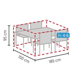 LC Garden Gartenmöbel-Schutzhülle LC Garden Schutzhülle für Dining Sets S grau 185x150x95cm