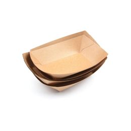 Einwegschale 1000 Stück Kraft Karton-Snack-Schalen (154×107×41 mm)