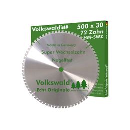 Volkswald Kreissägeblatt Volkswald ® HM-Sägeblatt SWZ 500 x 30 mm Z= 72 Kreissägeblatt nagelfes
