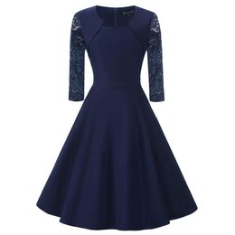 ZWY Abendkleid Damen-Sommerkleid mit quadratischem Ausschnitt