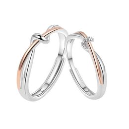 AquaBreeze Partnerring Ringe Silber für Damen Herren Verstellbare Zirkonia (1-tlg.