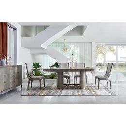 JVmoebel Esszimmer-Set, Luxus Essgarnitur Tisch mit 6 Lehn Stühlen Komplette Gruppe Dubai Stil