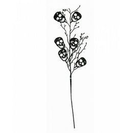 Horror-Shop Dekofigur Totenkopf Blume mit langem Stiel