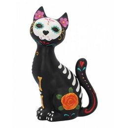 Horror-Shop Dekofigur Sitzende Day of the Dead Katze als Deko Figur