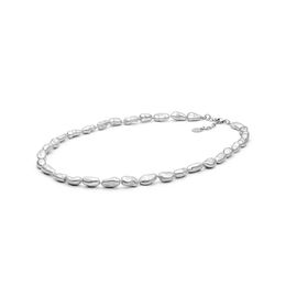 Gaura Pearls Perlenkette grau große Biwa-Perlen