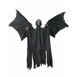 Horror-Shop Dekoobjekt Grey Skelett Grim Reaper mit Flügel 90cm