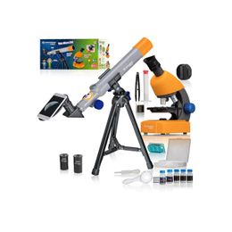 BRESSER junior Kindermikroskop & Teleskop Set Auf- und Durchlichtmikroskop