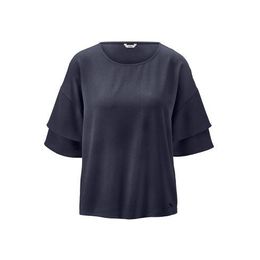 Tchibo Shirt mit Webeinsatz - Blau - Gr.: S