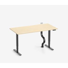 FOKUS Schreibtisch + Steckleistenhalter + Kabelschlange