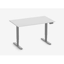 Höhenverstellbarer PRIMUS Schreibtisch - 140x80 - Grau / Lichtgrau - 7 Jahre Garantie - 125 kg Traglast