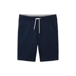 Tom Tailor Herren Basic Sweatshorts, blau, Uni, Gr. L