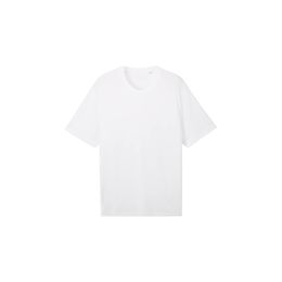 Tom Tailor Herren Plus - Piqué T-Shirt, weiß, Uni, Gr. 4XL