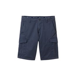 Tom Tailor Herren Regular Cargoshorts, blau, Uni, Gr. 30