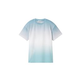 Tom Tailor Jungen Oversized T-Shirt mit Bio-Baumwolle, blau, Farbverlauf / Dip-Dye, Gr. 176