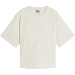 Puma® Essentials T-Shirt, überschnittene Schultern, Logo-Print, für Damen, beige, M