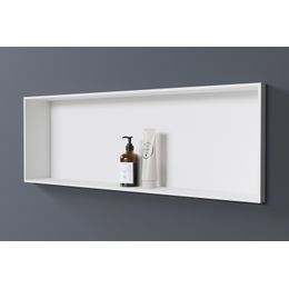 Bernstein Wandnische Weiß aus Mineralguss EG3013 - Höhe 30 cm - Tiefe 13 cm - LED-Spot optional