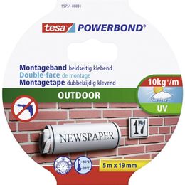 Tesa - outdoor 55751-00001-03 Montageband ® Powerbond Schwarz (l x b) 5 m x 19 mm 1 St.