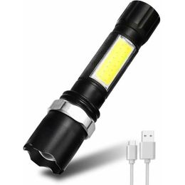 MINKUROW Taschenlampe, wiederaufladbare LED-Taschenlampe 500 Lm, ultrastarke wiederaufladbare USB-LED, 3 Modi,