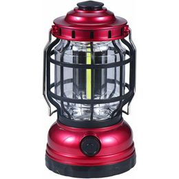 Retro LED tragbares Campinglicht, tragbare Campinglampe, Outdoor-Campinglaterne, tragbare Campinglampe, Nachtlampe (rot)