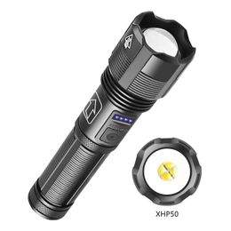 XANES® XHP50 Extrem Hell led Taschenlampe, 1800 Lumen Taschenlampe mit 5 Modi und Lange Arbeitzeit, Wasserdicht Zoombar für Outdoor, Wandern, Camping