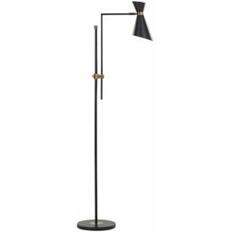Beliani Stehlampe Schwarz 155 bis 180 cm Elegant Modern Verstellbar für Wohnzimmer Schlafzimmer Flur - Gold
