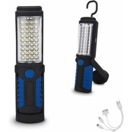 Minkurow - LED-Taschenlampe, 36+5 tragbare magnetische Arbeitsleuchten, Camping-Inspektionsleuchte, 360-Grad-Haken, 270-Grad-Magnetfuß für den