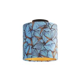 Qazqa Deckenleuchte mit Schirm Schmetterling 20 cm - Combi schwarz - Bunt