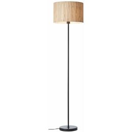 Brilliant Lampe, Wimea Standleuchte schwarz/natur, 1x A60, E27, 52W, Mit Fußschalter - braun