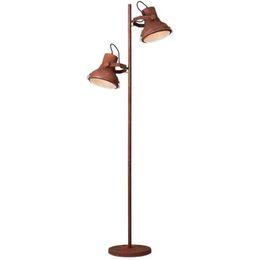 Lampe Frodo Standleuchte 2flg rostfarbend 2x A60, E27, 60W, geeignet für Normallampen (nicht enthalten) Mit Fußschalter - Brilliant