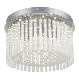 Globo - led 18 Watt Decken Lampe Leuchte Esszimmer Chrom Glasstäbe Kristall 68568-18
