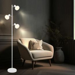 Globo Stehleuchte Standlampe Wohnzimmerleuchte Metall Weiß Chrom Glas h 154 cm