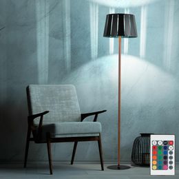 Globo Stehleuchte Standlampe Wohnzimmerlampe dimmbar mit Fernbedienung led Holzoptik, Metall, 8,5W 806lm warmweiß, h 160 cm