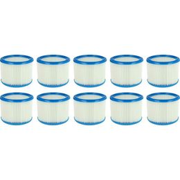 vhbw - Filterset 10x Faltenfilter Ersatz für Narex 00763290 für Staubsauger - Filter, Patronenfilter, weiß blau