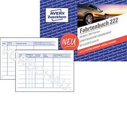 Avery Zweckform Fahrtenbuch, Pkw mit Kraftstoffverbrauch Formularbuch 222