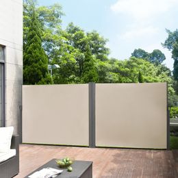 pro.tec Doppelte Seitenmarkise Alcazaba 160x600 cm Sandfarben