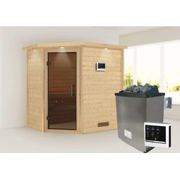 Karibu Sauna "Svea (Eckeinstieg)" Saunen beige (naturbelassen) Saunen