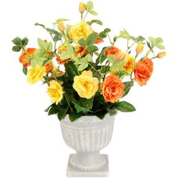 Kunstblume Rosen im Pokal, I.GE.A., Höhe 35 cm, orange