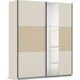 Schwebetürenschrank Rauch "Senja" Schränke Gr. B/H/T: 175 cm x 210 cm x 59 cm, 2 St., beige (champagner, rattanoptik) Schwebetürenschränke und Schiebetürenschränke